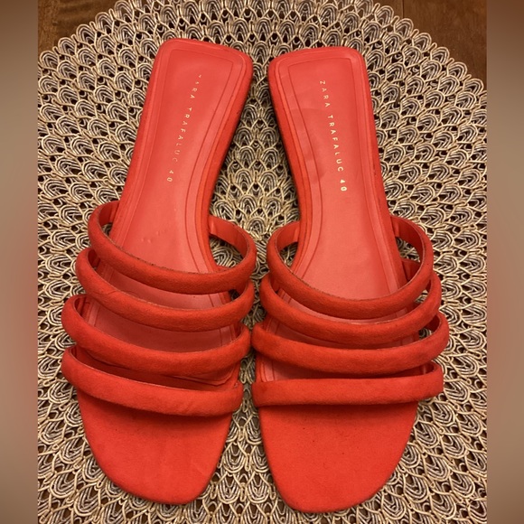 Shoes | Zara Multi Strap Neon Slide Sandals | Poshmark